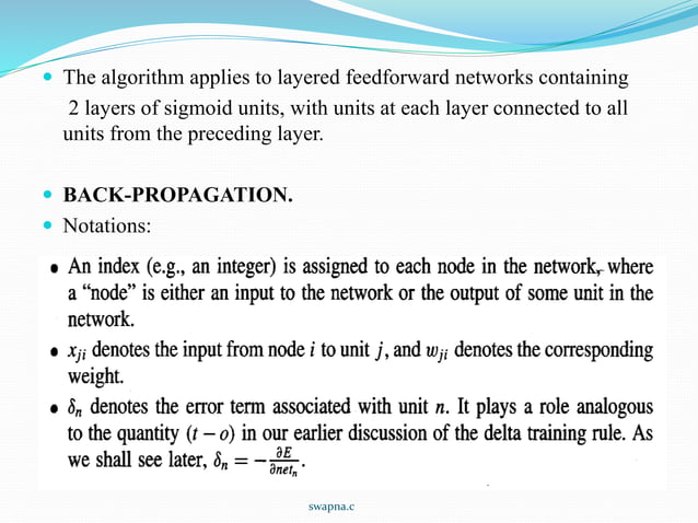 Multilayer & Back propagation algorithm | PPTX