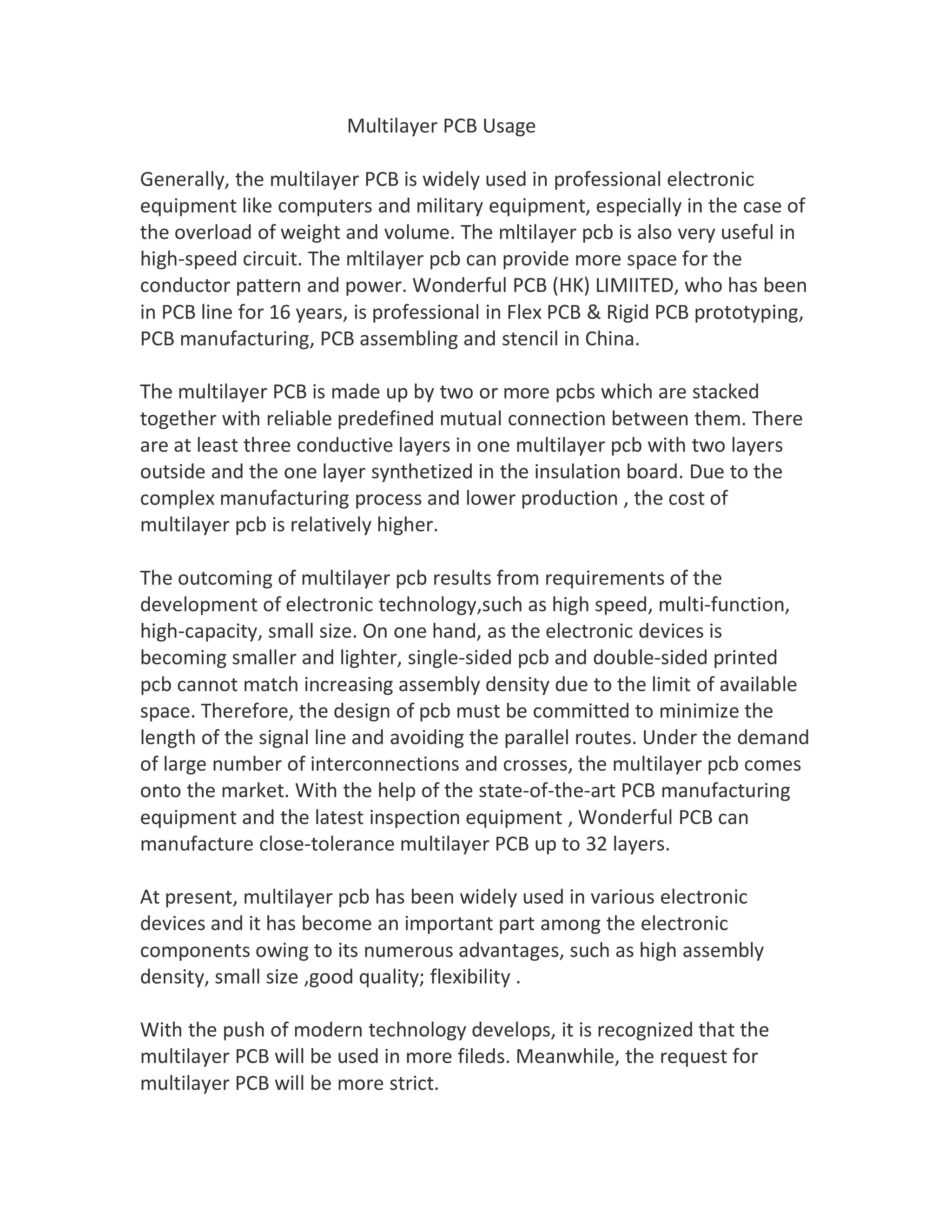 Multilayer pcb usage | PDF | Technology & Computing