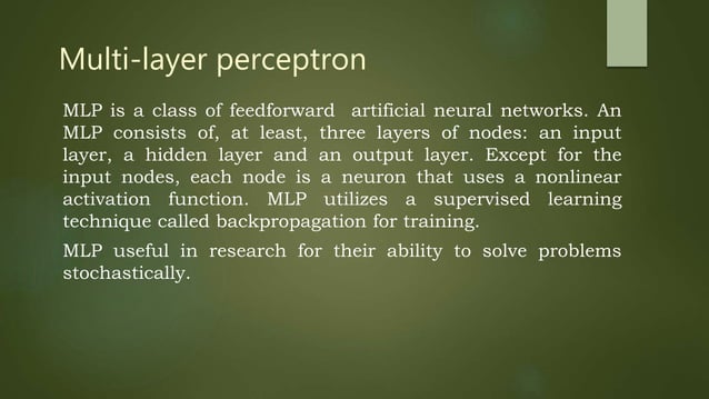 Multilayer perceptron | PPTX | Artificial Intelligence | Technology & Computing