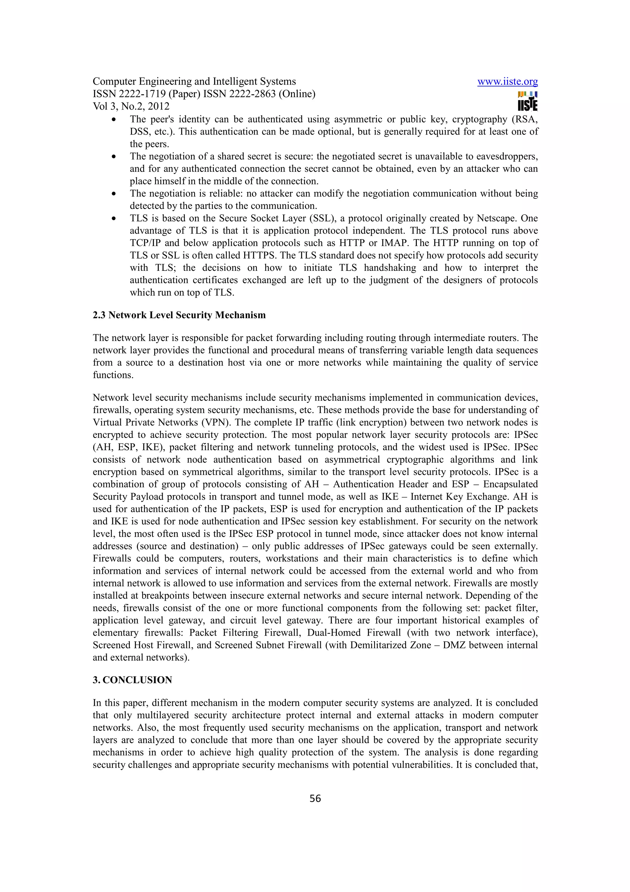 Multilayer security mechanism in computer networks | PDF