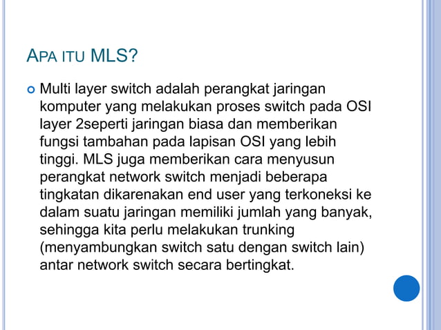 Multilayer switch | PPT