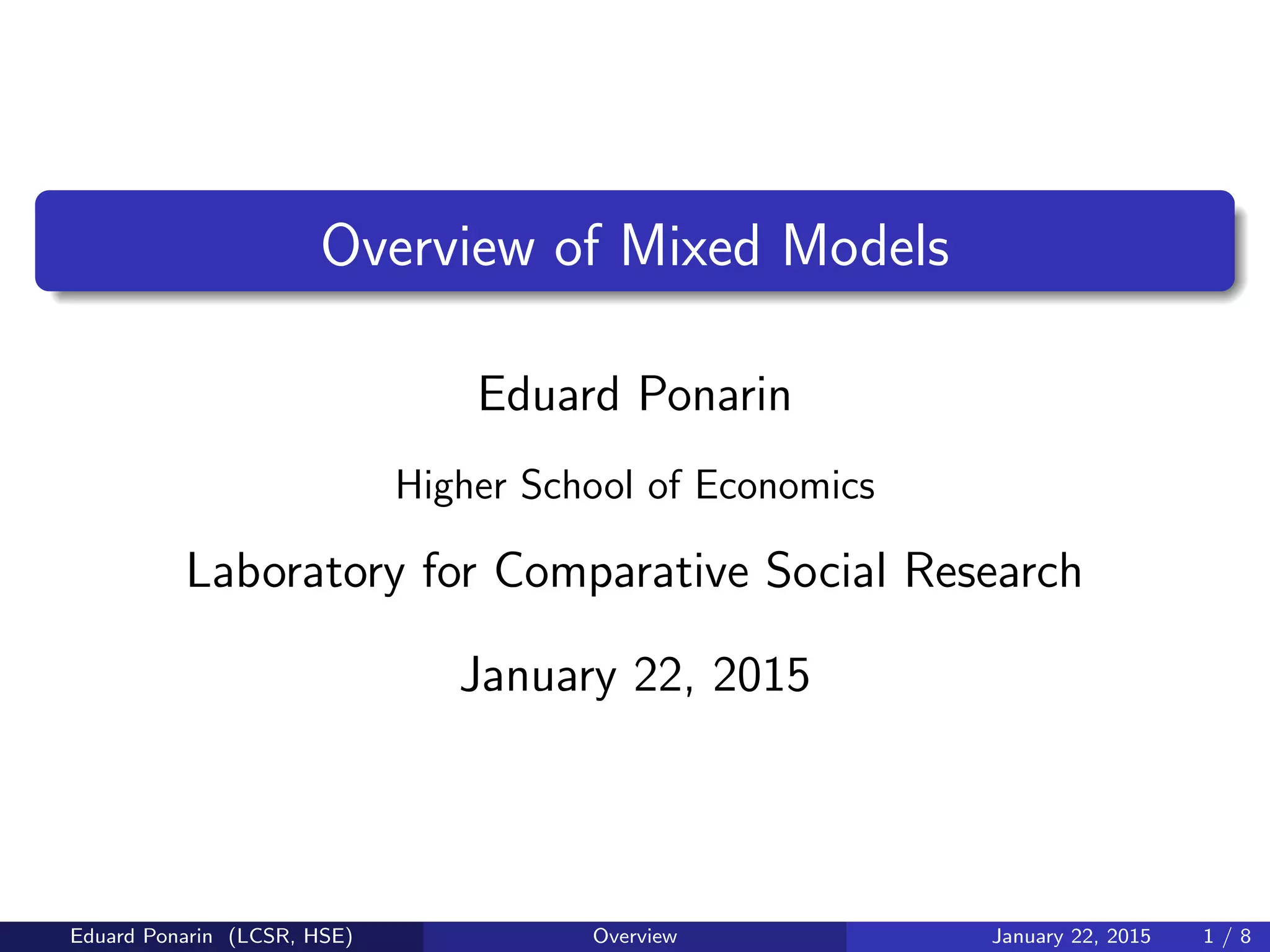Overview of Mixed Models | PDF