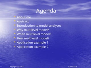 Multilevel Modeling Data analysis Models | PPTX