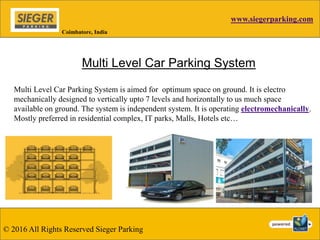 Multi Level Car Parking System | PPTX