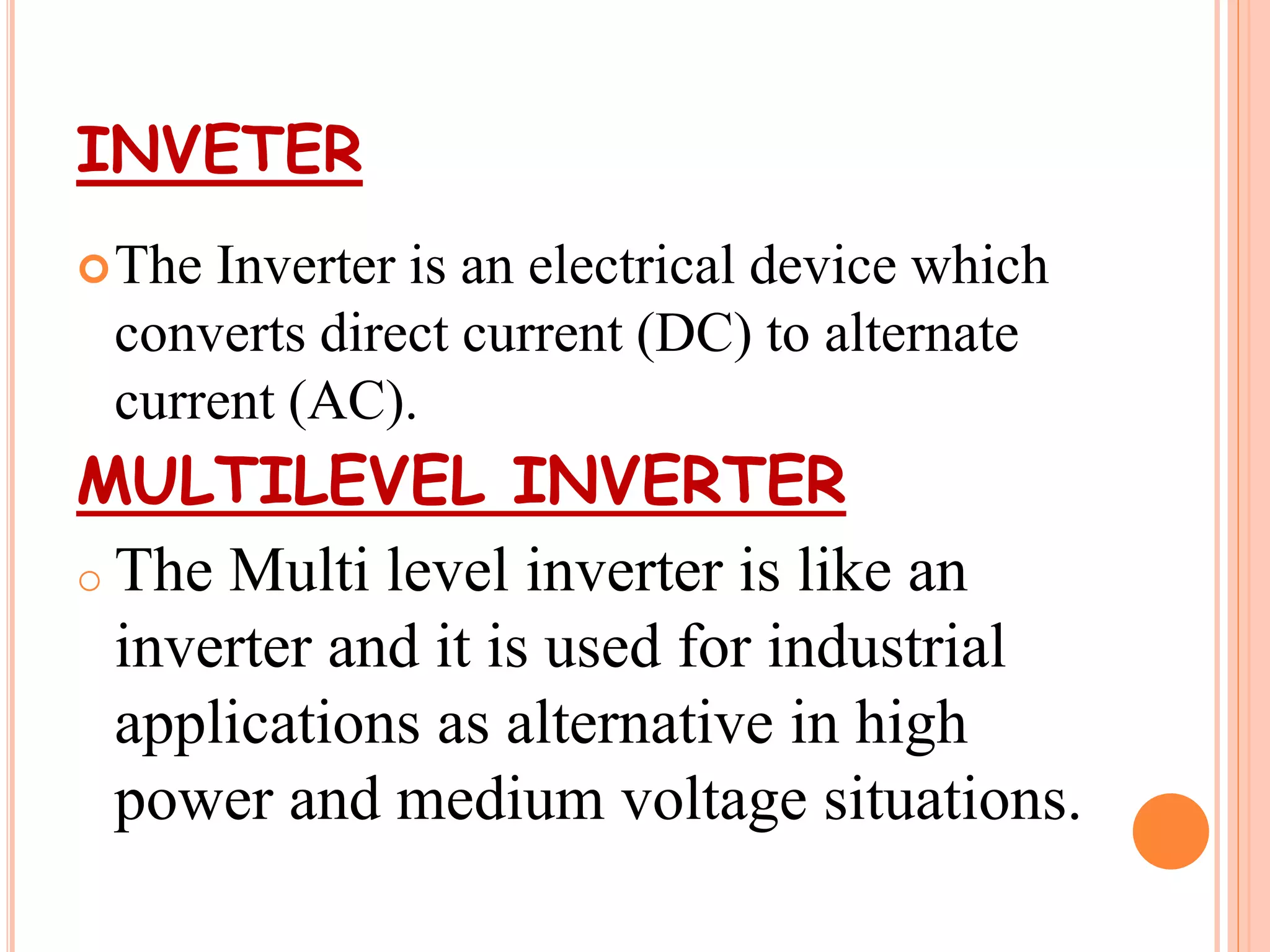 Multilevel inverter | PPTX
