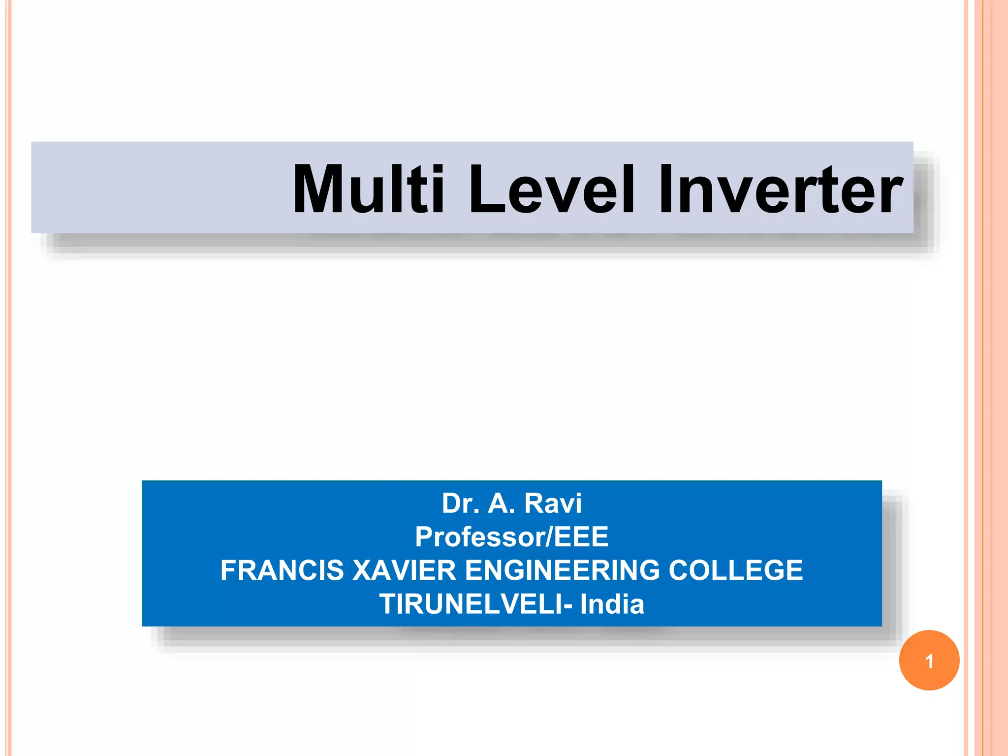 Multi level inverter | PPTX
