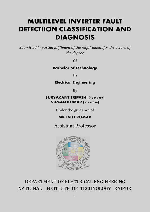 Multilevel inverter fault detectiion classification and diagnosis | PDF ...