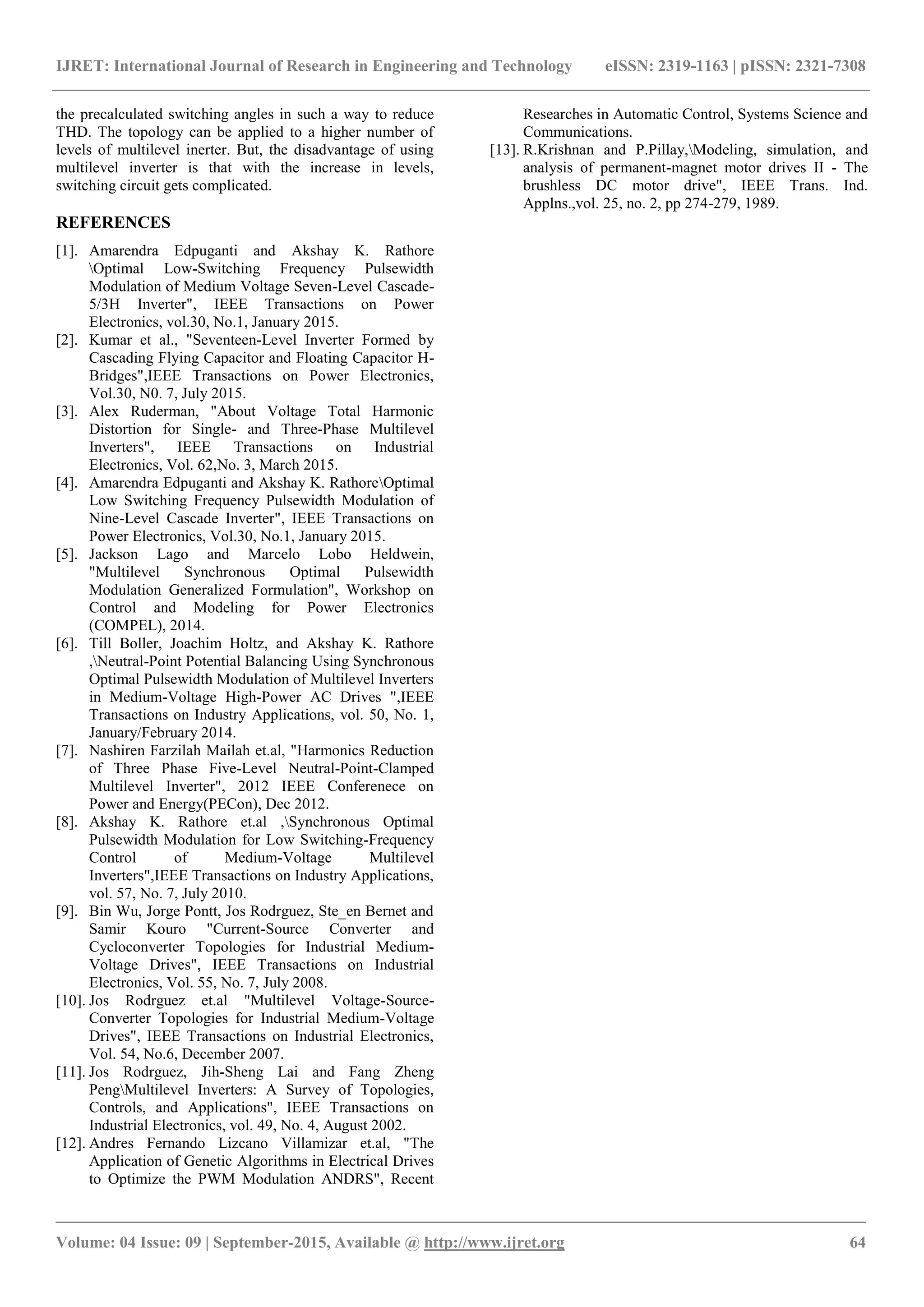 Multilevel inverter fed induction motor drives | PDF