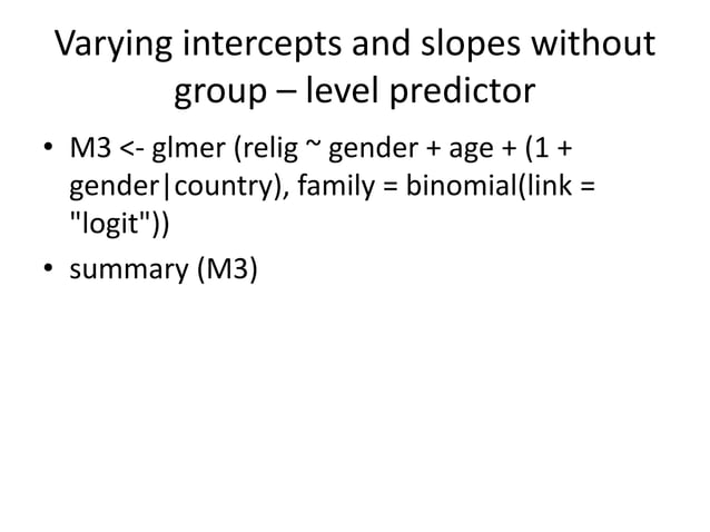 Multilevel Binary Logistic Regression | PDF | Technology & Computing