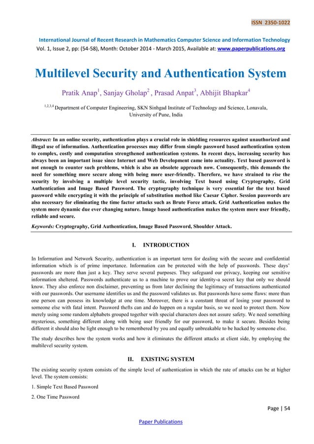 Multilevel Security and Authentication System | PDF Multilevel Security and Authentication System | PDF