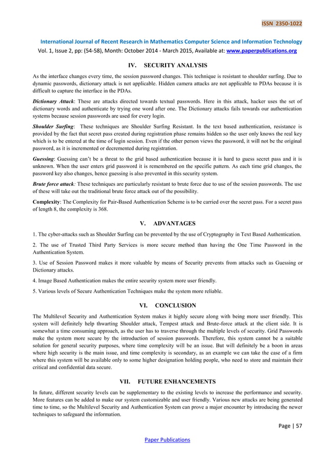 Multilevel Security And Authentication System Pdf