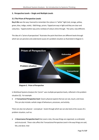 Multilevel System Analysis - An Introduction to Systems Thinking | PDF