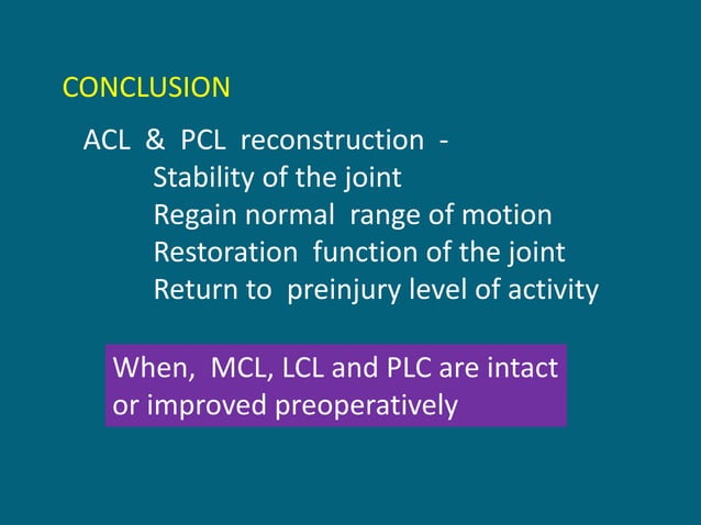 Multiligament Injury of Knee and ACL & PCL Reconstruction | PPTX ...