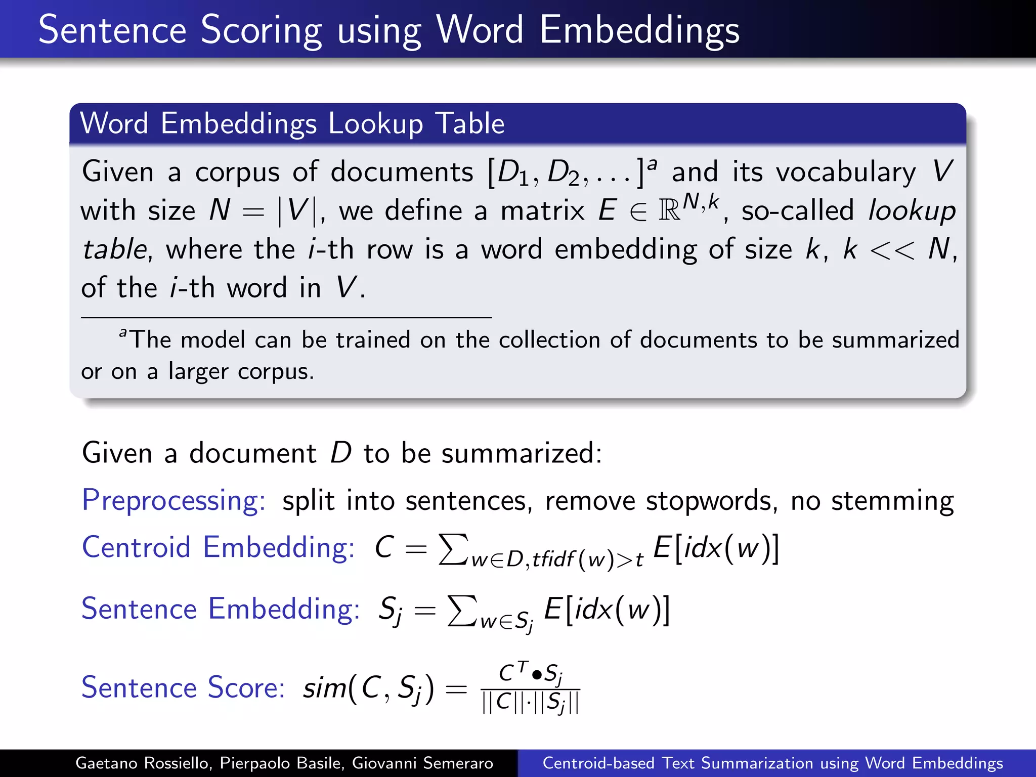 Centroid-based Text Summarization through Compositionality of Word Embeddings | PDF | Web Design ...