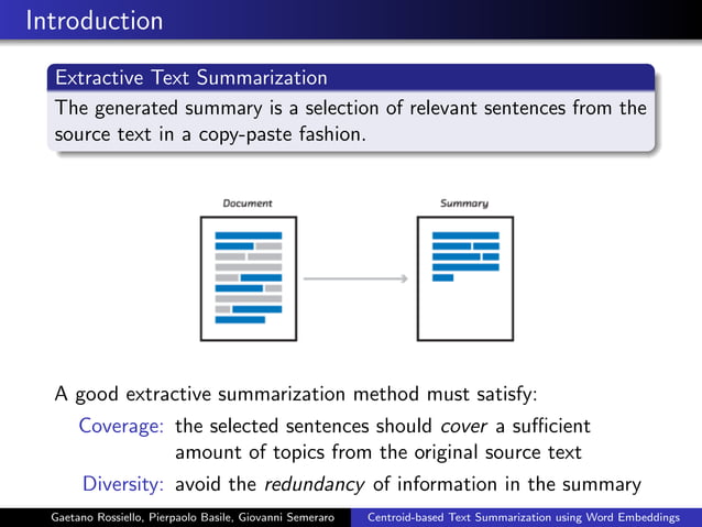 Centroid-based Text Summarization through Compositionality of Word Embeddings | PDF | Web Design ...