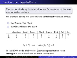 Centroid-based Text Summarization through Compositionality of Word Embeddings | PDF | Web Design ...