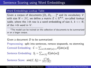 Centroid-based Text Summarization through Compositionality of Word Embeddings | PDF | Web Design ...