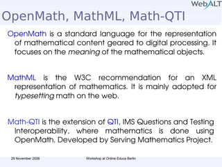 Multilingual Mathematics in WebALT | PPT