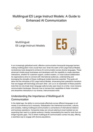 Multilingual E5 Large Instruct Models_ A Guide to Enhanced AI Communication.pdf