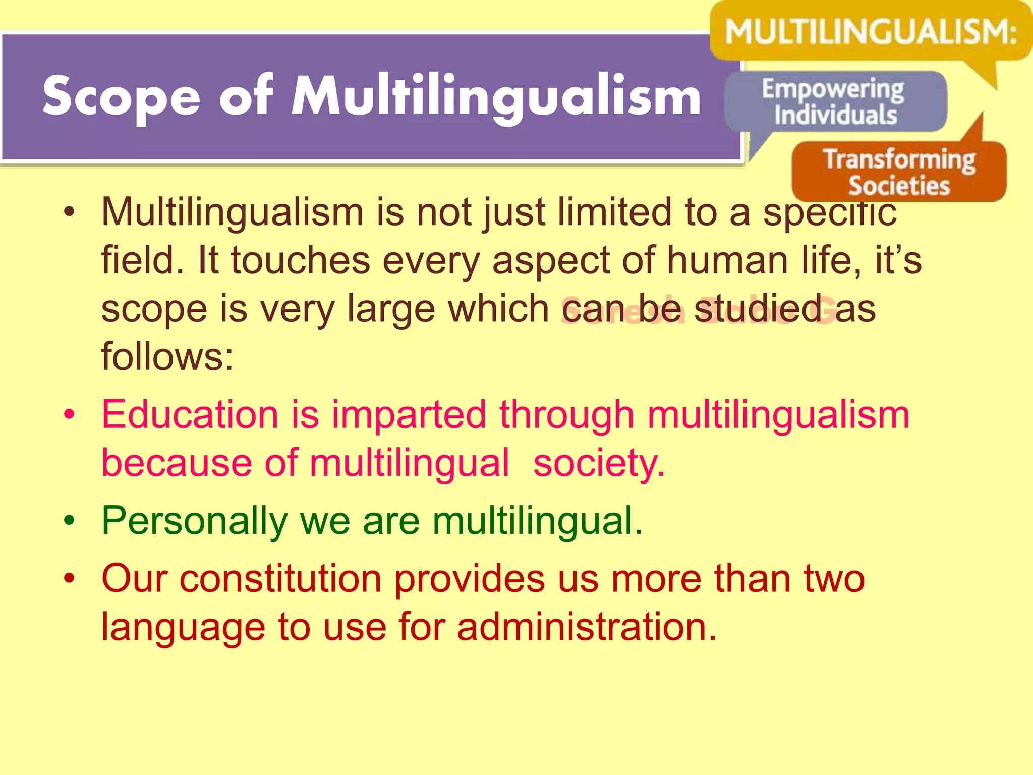 Multilingualism - Meaning, Nature and Scope | PPTX