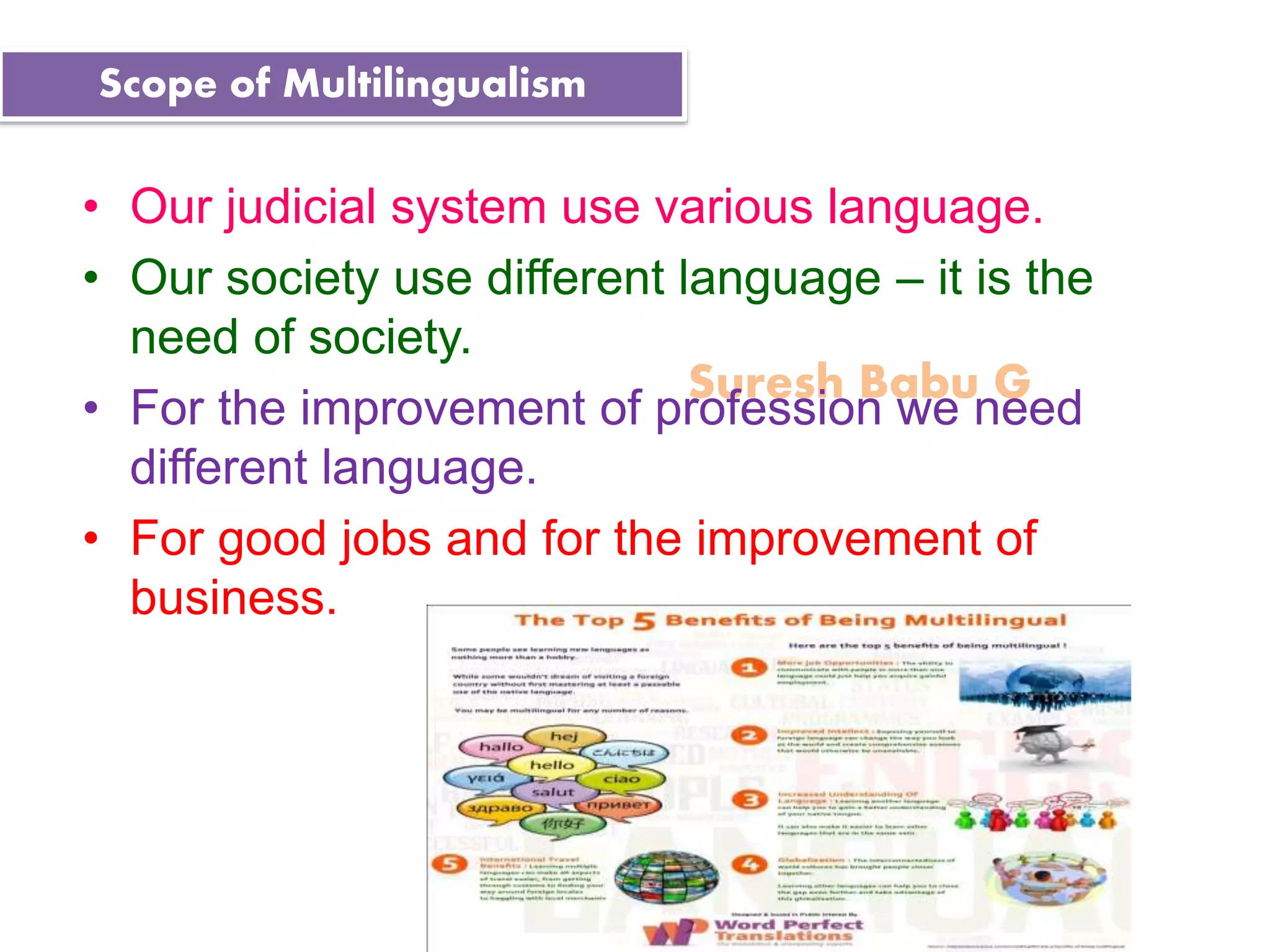Multilingualism - Meaning, Nature and Scope | PPTX