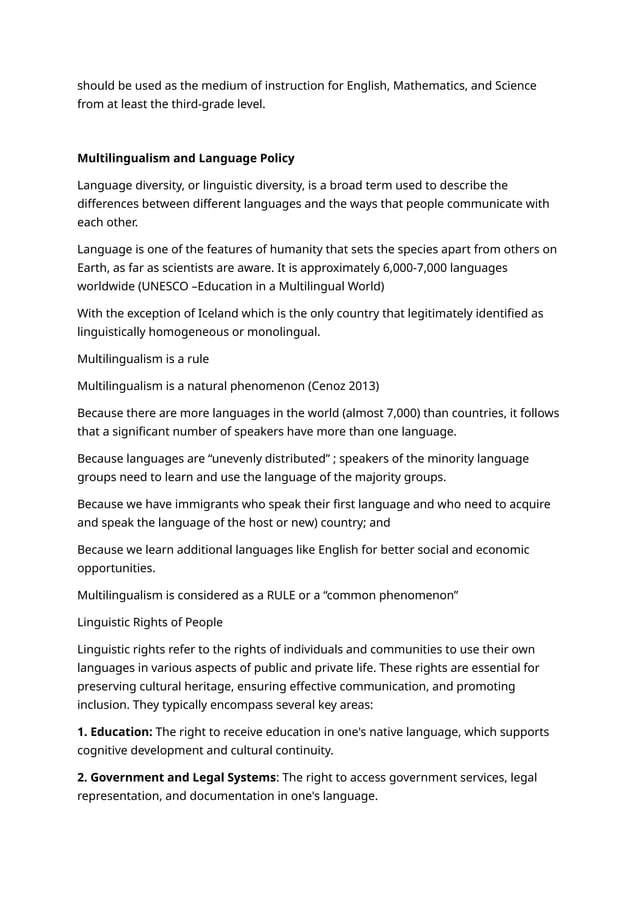 MC ELT 2 MULTILINGUALISM (Language, Program and Policies for ...