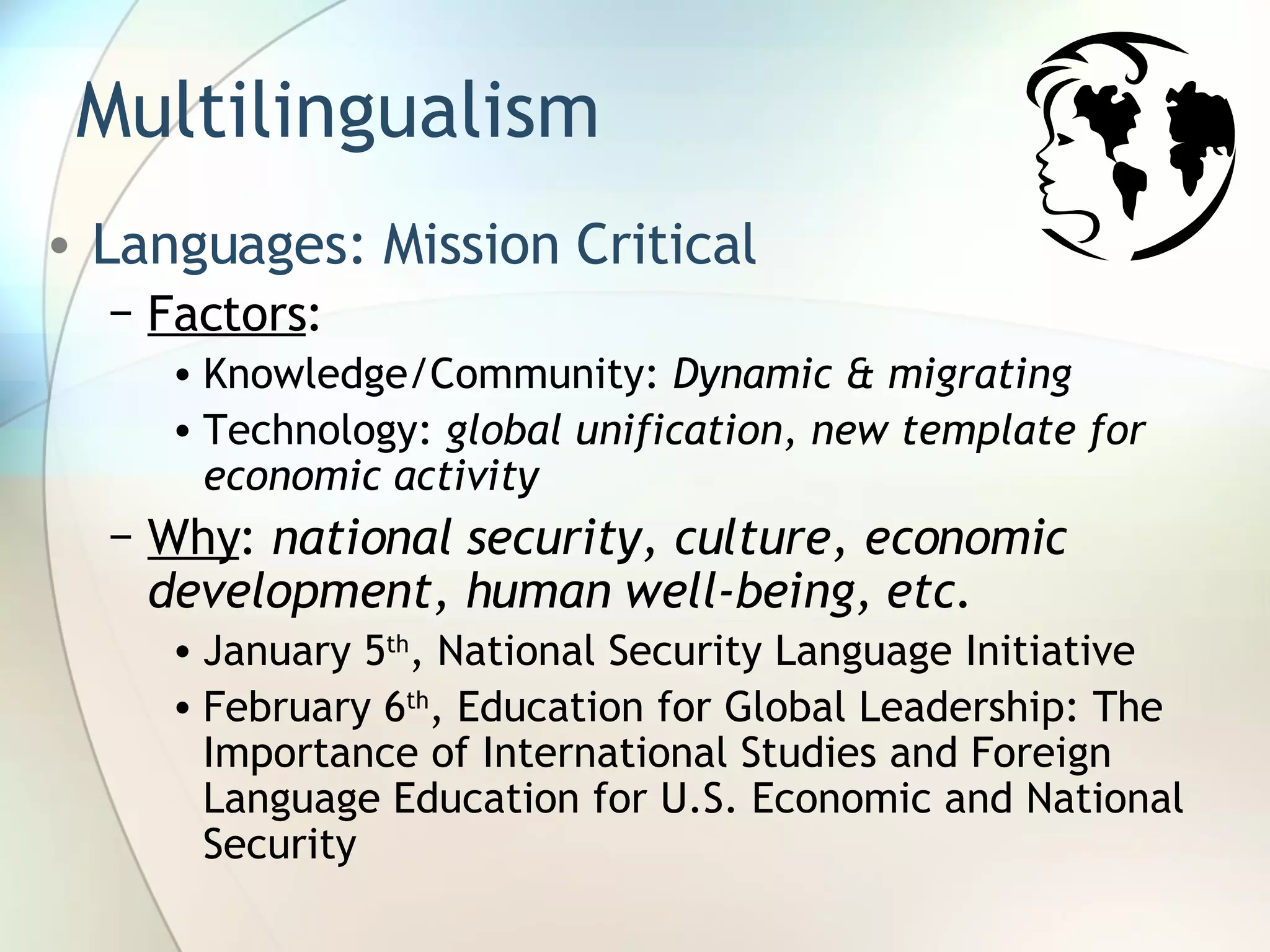 Multilingualism, The Brain & Web Based Learning | PPT
