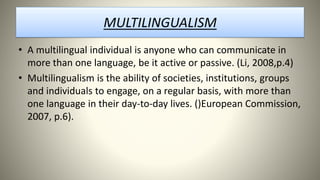 Multilingualism in Socienty Introduction Part | PPT