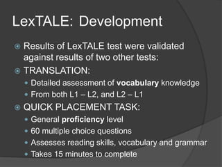 Introducing LexTALE | PPTX