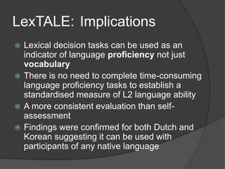 Introducing LexTALE | PPTX