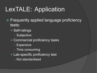 Introducing LexTALE | PPTX