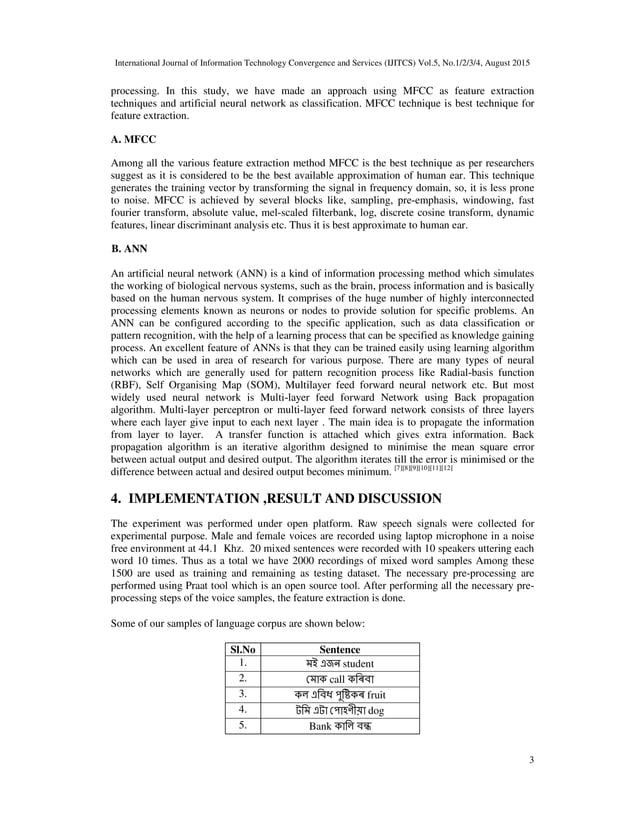 MULTILINGUAL SPEECH IDENTIFICATION USING ARTIFICIAL NEURAL NETWORK | PDF