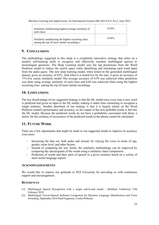 MULTILINGUAL SPEECH TO TEXT USING DEEP LEARNING BASED ON MFCC FEATURES | PDF