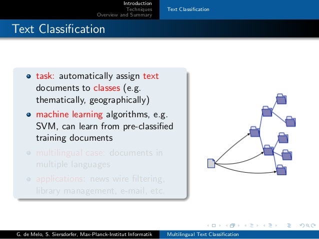 Multilingual Text Classification Using Ontologies 