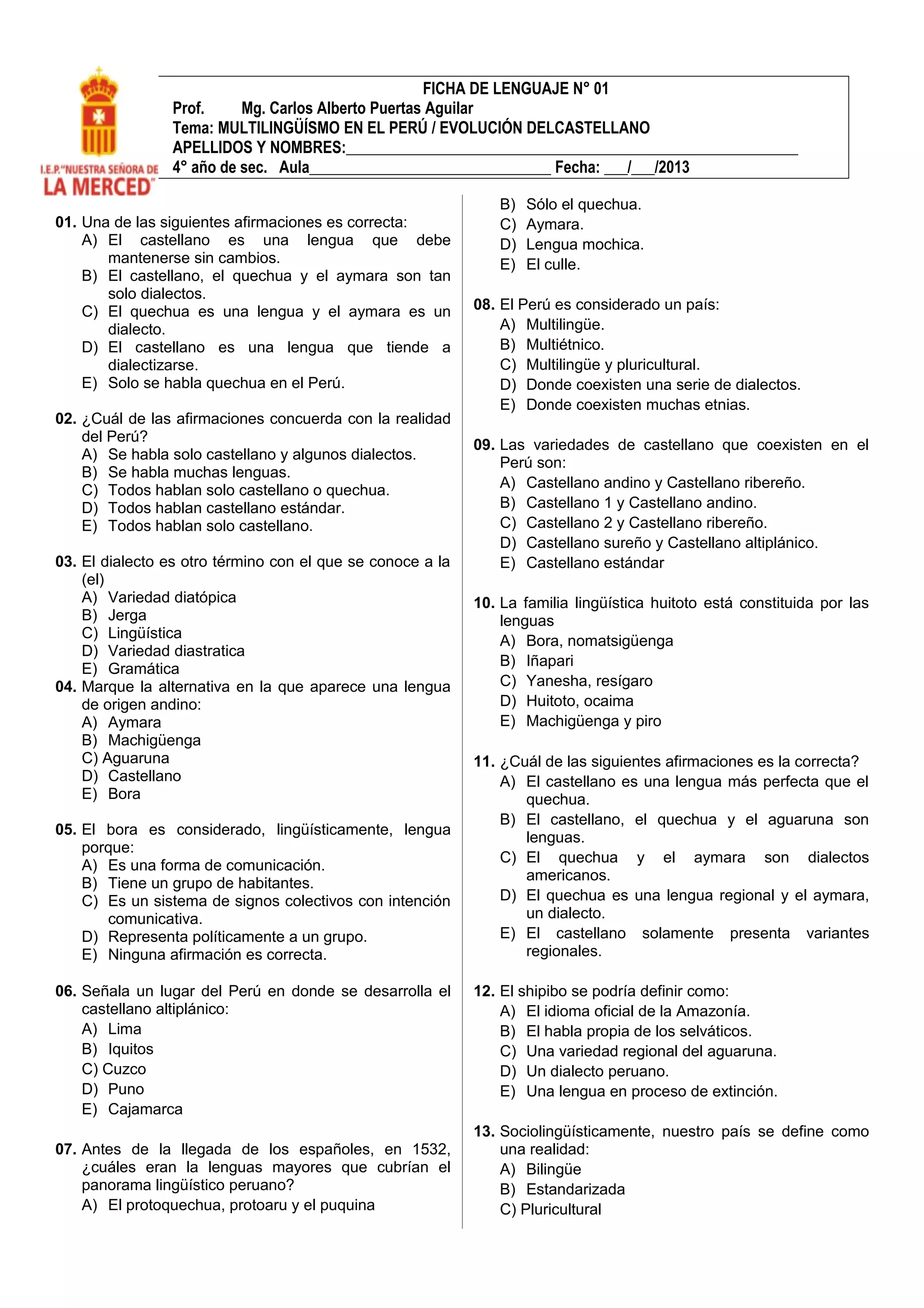 Multilinguismo evolución del castellano | DOC