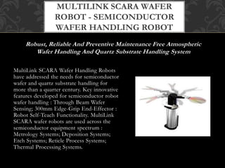 Multilink SCARA Semiconductor Pre Aligner End-Effectors Wafer Handling ...