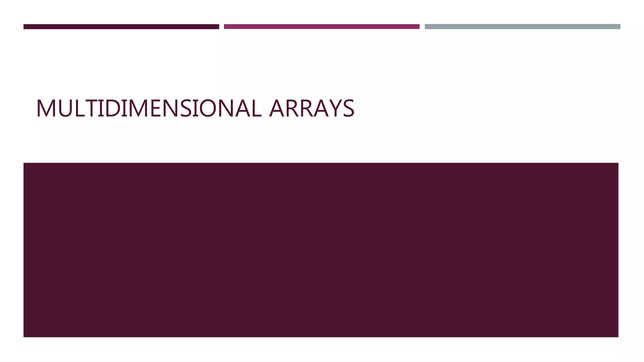 Multi-Dimensional Lists | PPTX | Programming Languages | Computing