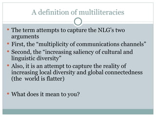 Multiliteracies Introduction | PPT