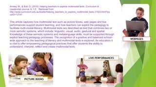 Multiliteracy powerpoint assignment 1 edx3270 | PPTX