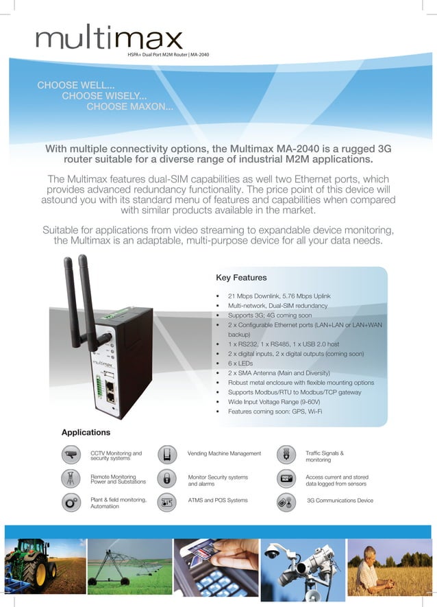 Multimax HSPA+ Dual Port M2M Router - Maxon Solutions | PDF