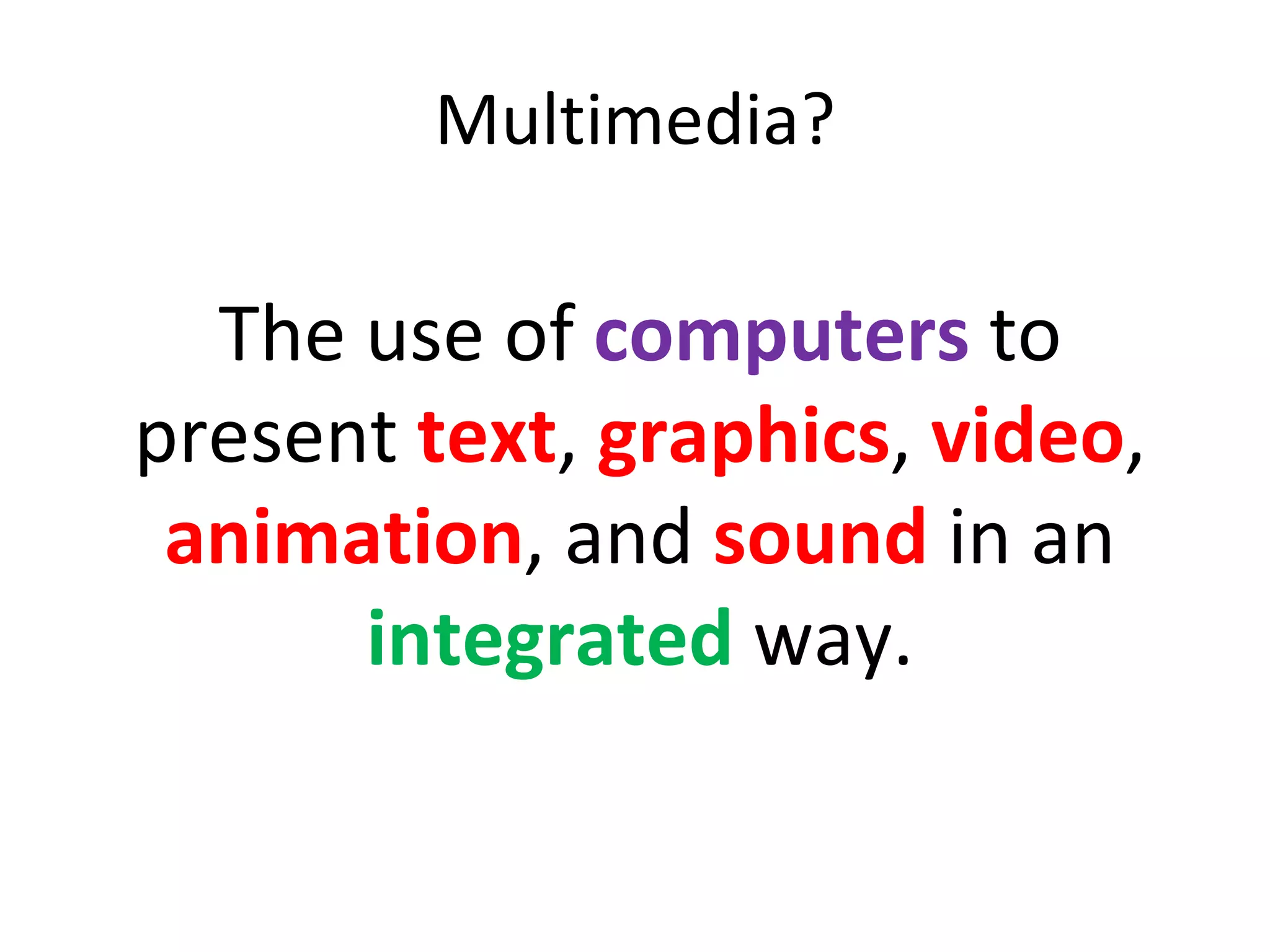 Multimedia (Year 8) | PPT