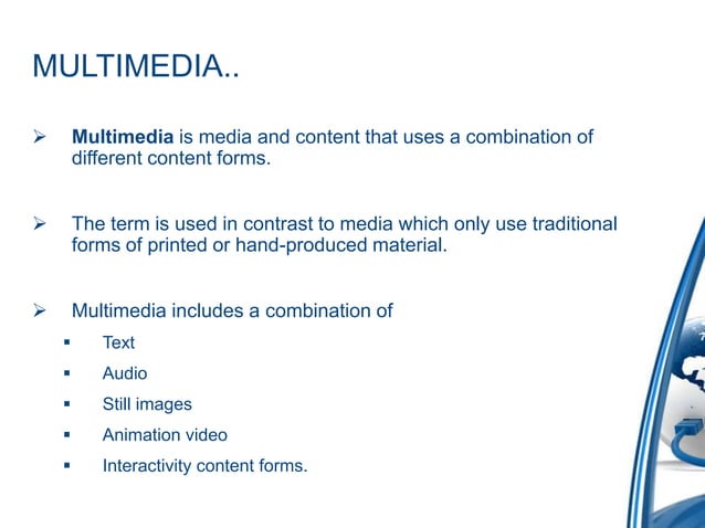 Multimedia | PPTX | Computer Animation | Computer Software and Applications