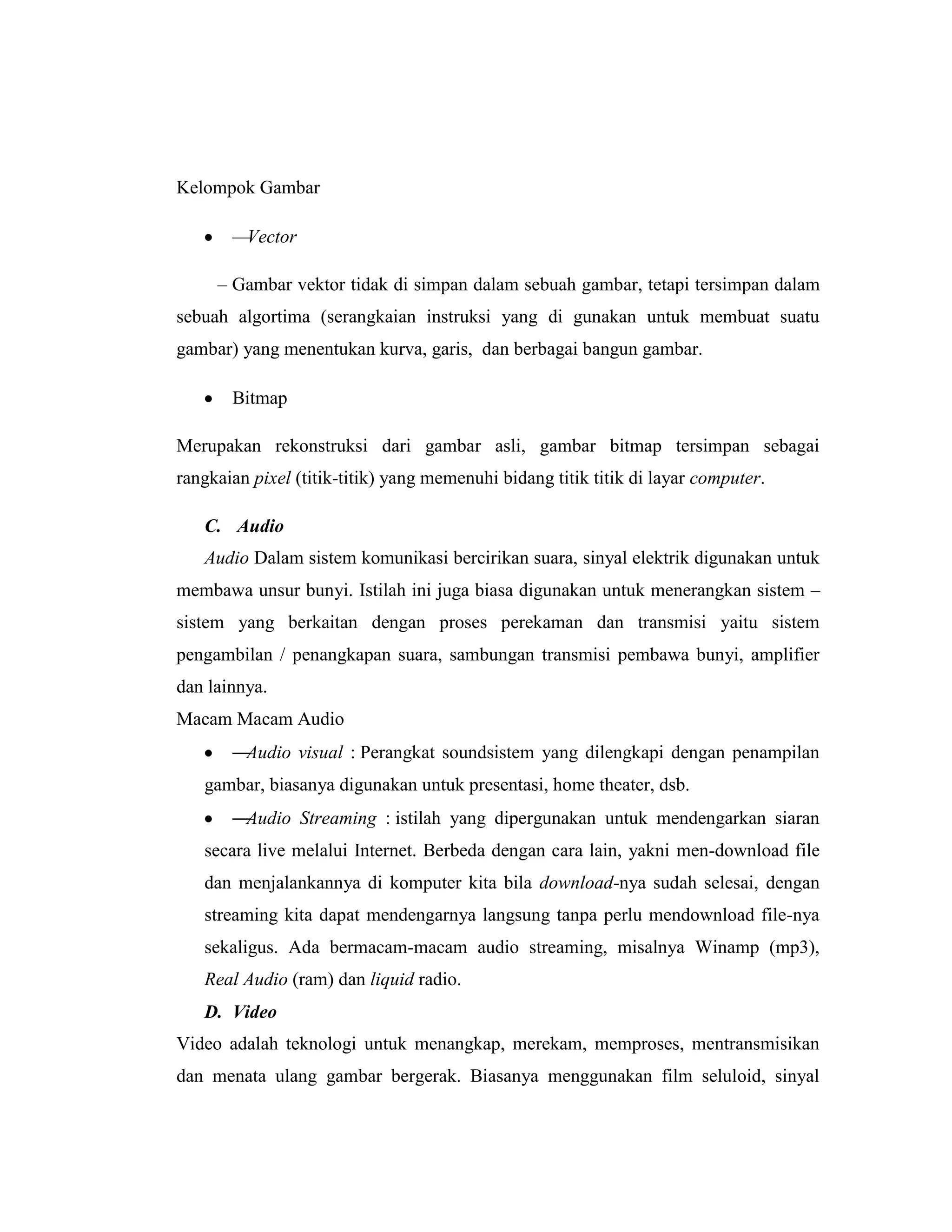 elemen-elemen Multimedia | DOCX