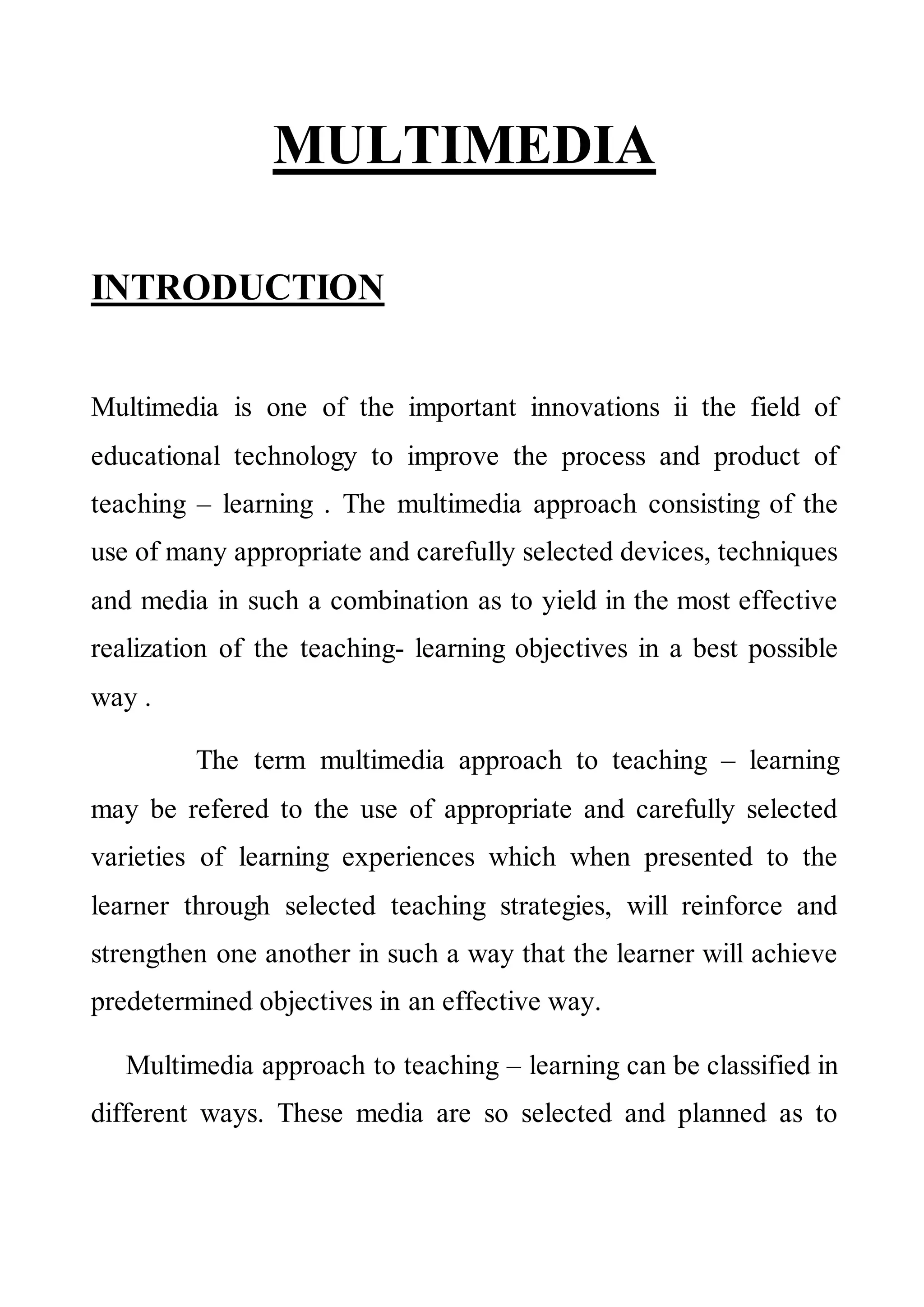 Multimedia approach | PDF