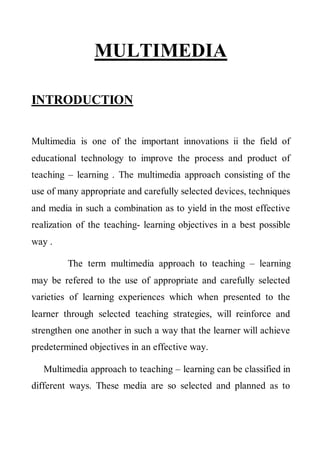 Multimedia approach | PDF