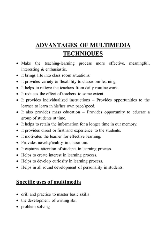 Multimedia approach | PDF | Education