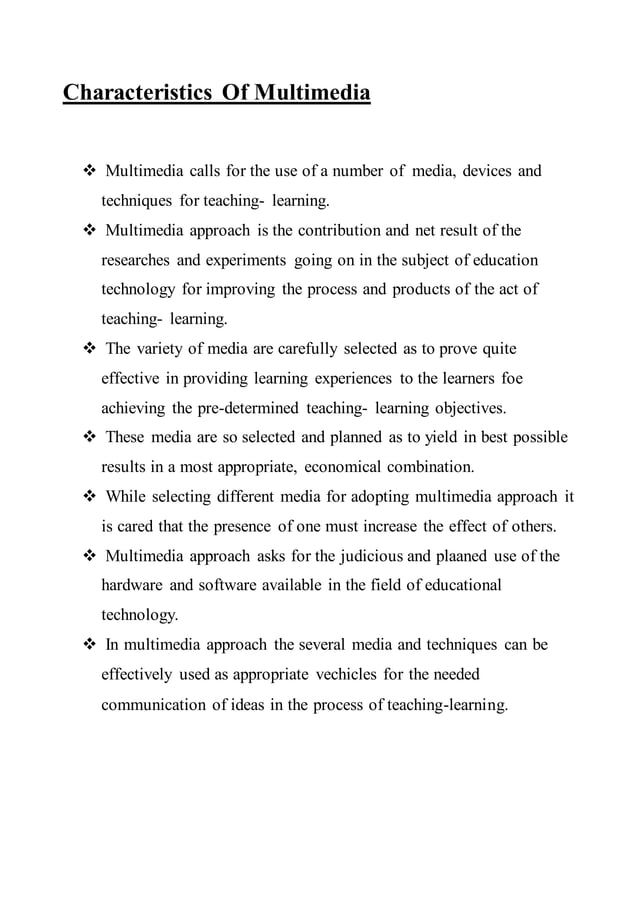 Multimedia approach | PDF | Education