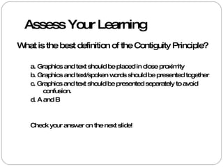 Multimedia And Contiguity Principles | PPT