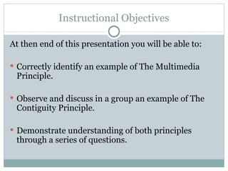 Multimedia And Contiguity Principles Casey Susan | PPT
