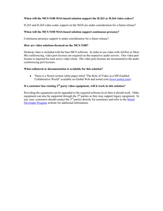 Multimedia Communication Server Frequently Asked Questions | PDF